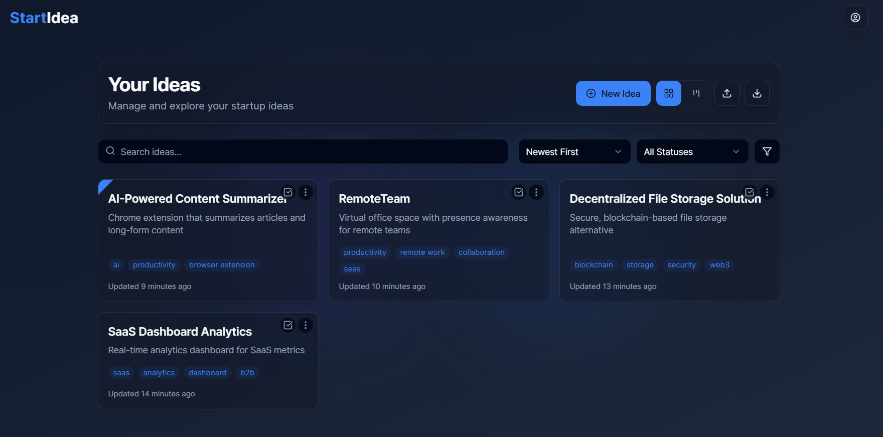 Manage Your Startup Ideas & Tasks